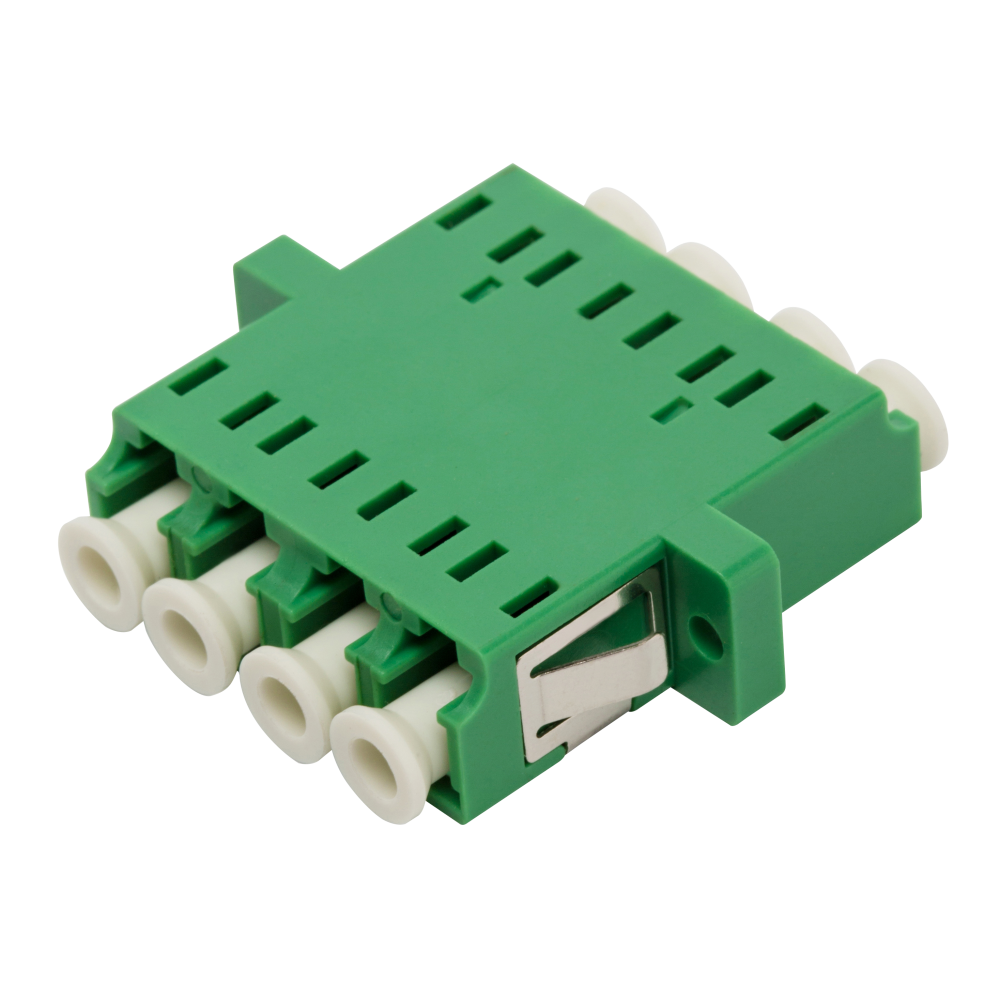 LC optical adapter, quad