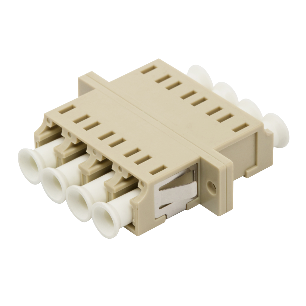 LC optical adapter, quad
