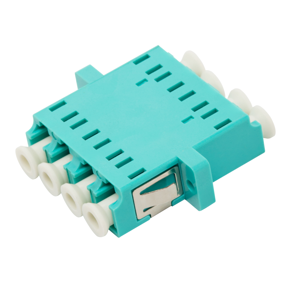 LC optical adapter, quad