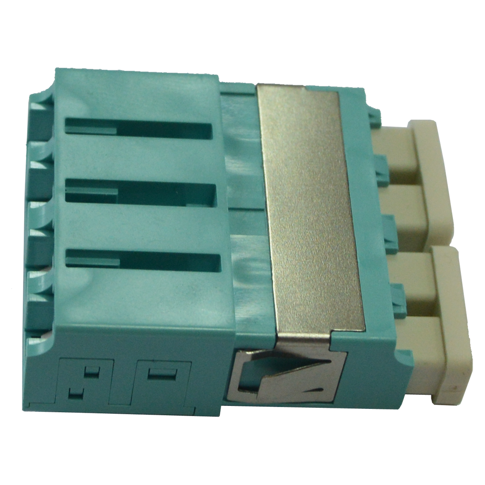 LANMASTER LC optical adapter, with shutters, duplex SC form factor, quad