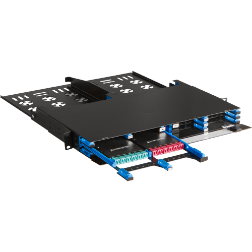 19" Enclosure for 12 MPO high-density cassettes, 1U, black
