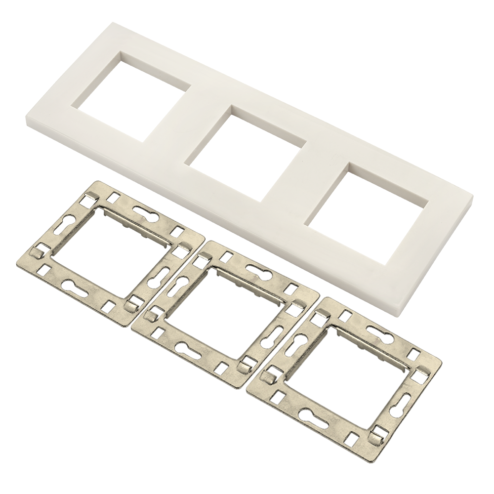 45х45 faceplate with mounting frame, white