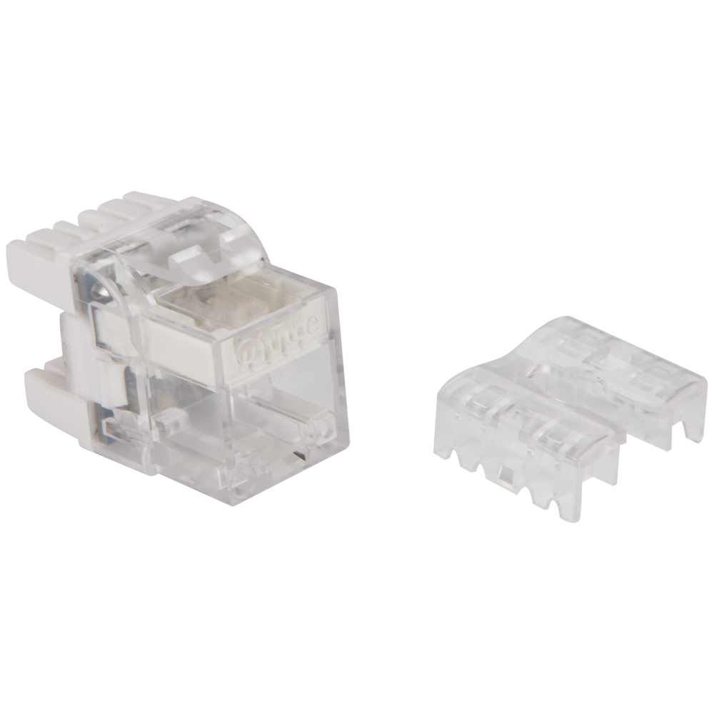 Keystone module, RJ45, category 5E, UTP, 180 degrees, with LED, white