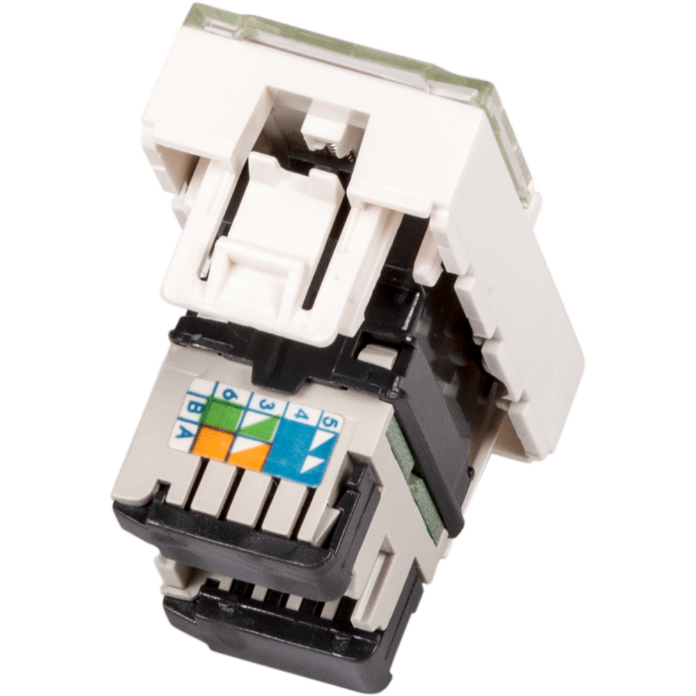 22.5x45 Mosaic insert, RJ-45 UTP, category 5e, with shutter and ...