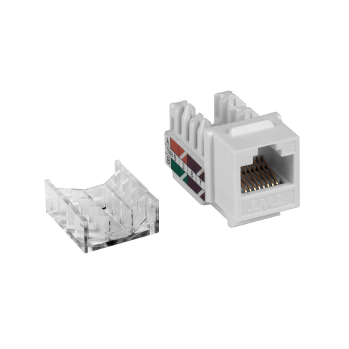RJ45 Keystone module, category 5E, UTP, 90 degrees, white