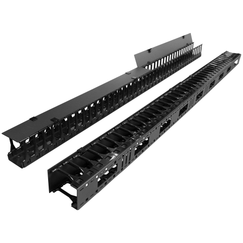 High-capacity vertical cable managers for Business cabinets, 2 pcs., black