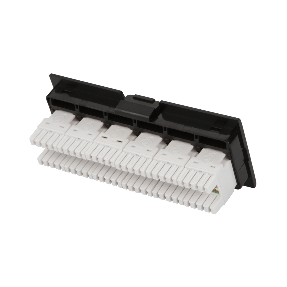 Keystone faceplate for modular panel, unshielded, 6 ports