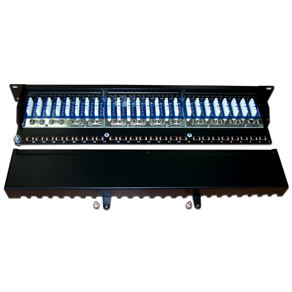 TWT Patch panel, 24 port, STP, cat. 5E, 1U
