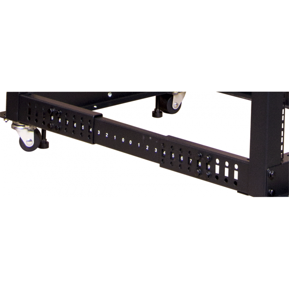 Depth adjustable four post rack