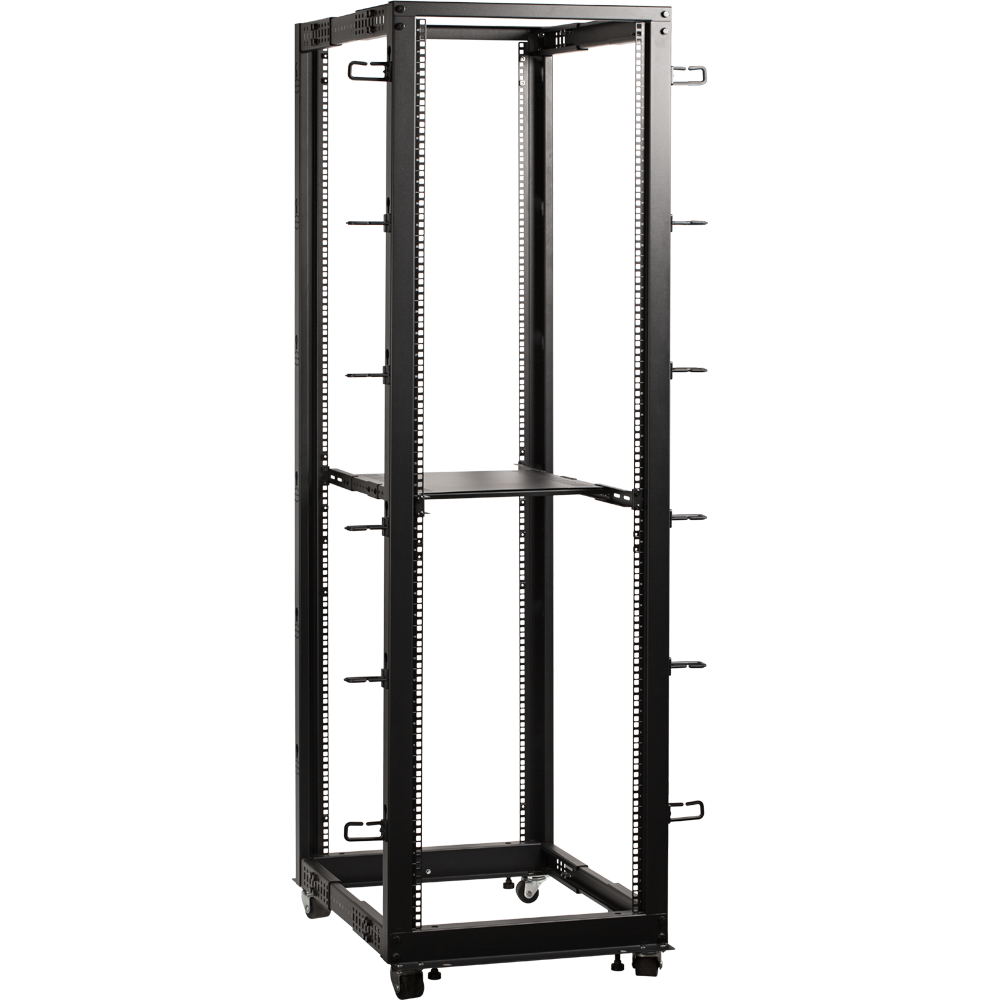 Depth adjustable four post rack