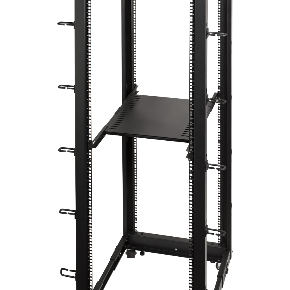 Depth adjustable four post rack