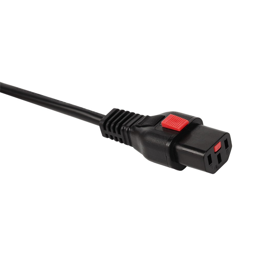 Power cord with lock, C13-Schuko, straight, 3х0.75, 220V, 10A