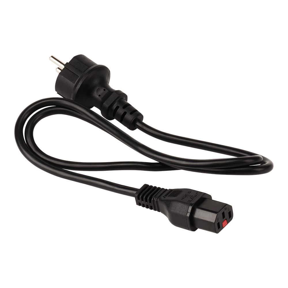 Power cord with lock, C13-Schuko, straight, 3х0.75, 220V, 10A