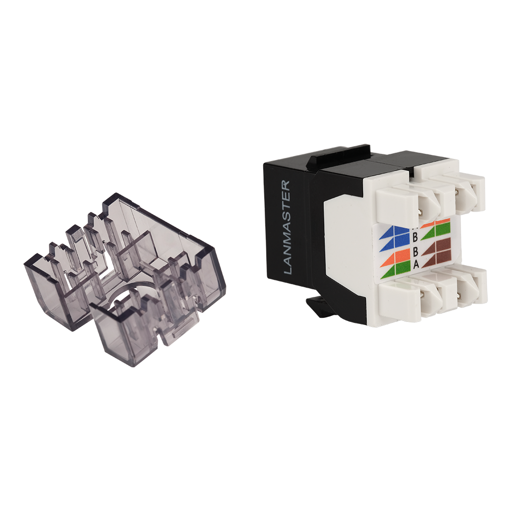 Keystone module, RJ45, category 6А, UTP, 180 degrees