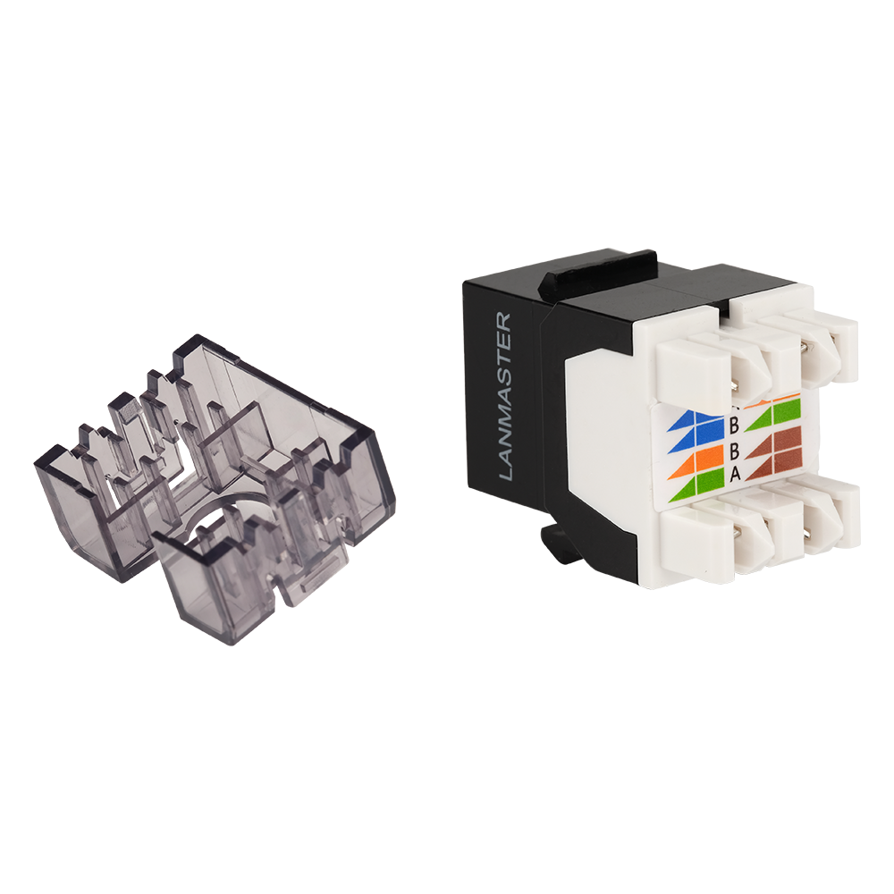 Keystone module, RJ45, category 6А, UTP, 180 degrees
