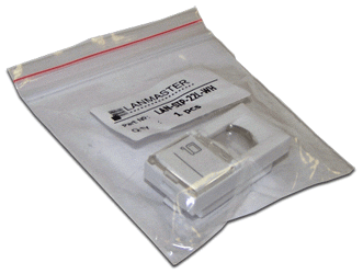 22.5x45 insert for 1 module, with shutter and enlarged label field, white